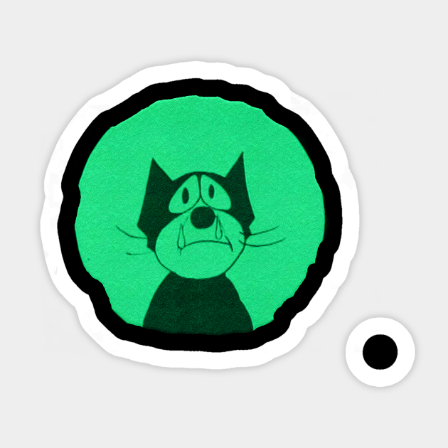 Green Crying Felix Felix The Cat Sticker Teepublic